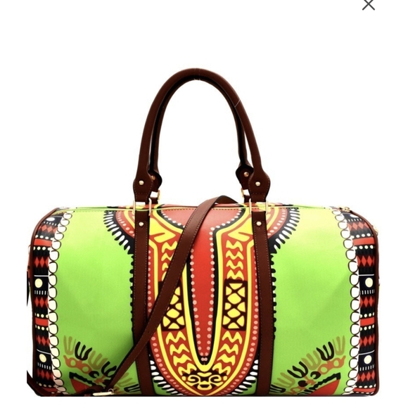 Bags | New Colorful Ethnic Print Weekender Duffel Bag In Green | Poshmark